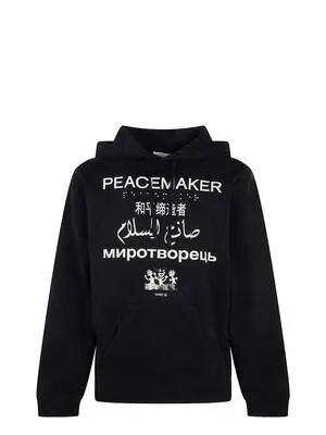 PEACEMAKER OAMC Loose Fit Languages Print Hoodie - Black