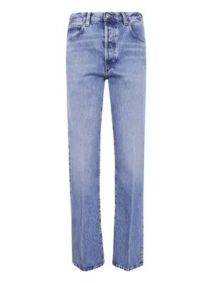 FRAME The Vertical High-rise Straight-leg Jeans - Blue