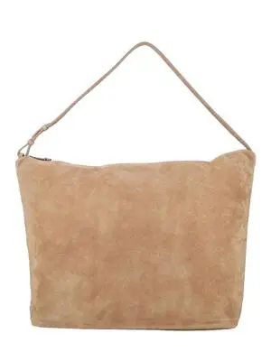 Emporio Armani Large Chain Hobo In Soft Suede - Beige