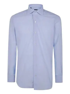 BARBA NAPOLI Classic Honeycomb Weft Shirt - Blue