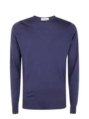 John Smedley Lundy Round Neck Pullover Blue