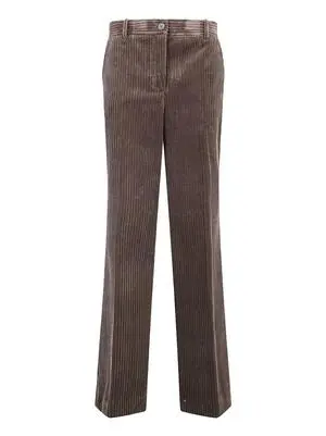 P.a.r.o.s.h Wide Leg Corduroy Trousers - Beige