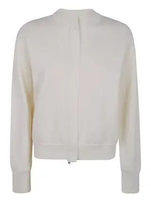 Max Mara Merino Wool Bomber Jacket - White