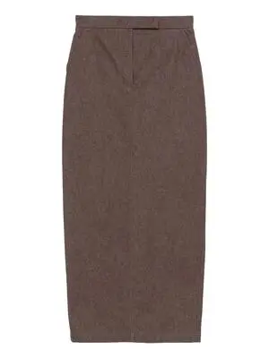 Max Mara Pianosa Long Denim Skirt - Brown