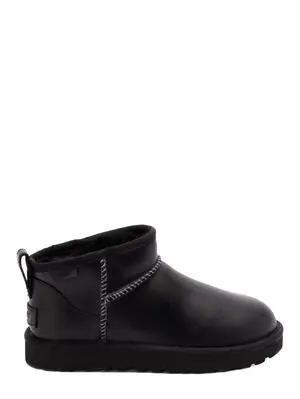 UGG Classic Ultra Mini Leather Regen Boots - Black