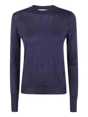 NUUR Round Neck Merino Wool Sweater - Blue