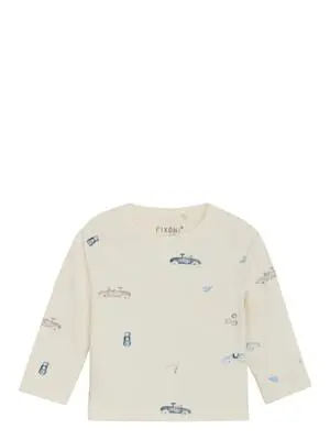 FIXONI Printed Long Sleeve T-shirt - Blue