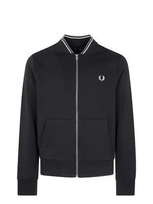 Fred Perry Zip Through Sweatshirt - Black
