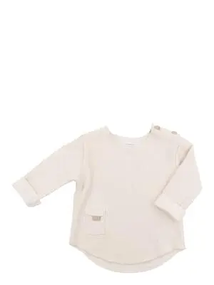 BAMBOOM Long Sleeve Pure Sweater - White