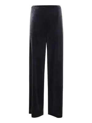 Emporio Armani Wide Leg Chenille Trousers - Black