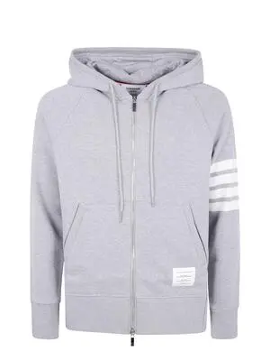 Thom Browne Classic Full Zip Hoodie - Gray