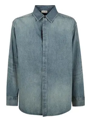 Fear Of God Denim Button Up Shirt - Blue