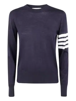 Thom Browne Relaxed Fit Merino Wool Pullover - Blue