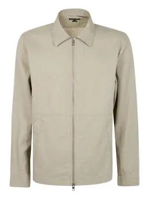 Michael Kors Long Sleeve Linen-cotton Jacket - Green