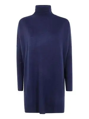 ABSOLUT CASHMERE Amira High Neck Maxi Sweater - Blue
