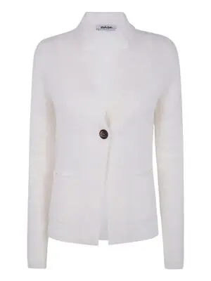 BASE Alpaca Blend Knit Jacket - White