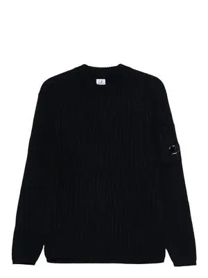 C.P. COMPANY Re-wool Crew Neck Knitwear - Black