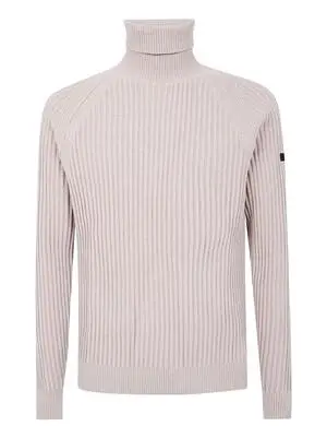 RRD Velvet Rave Turtleneck Knit Sweater - Beige
