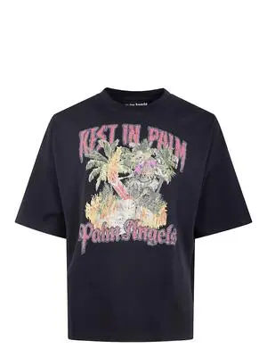 Palm Angels Rest In Palm Loose" Short Sleeves T-shirt - Black