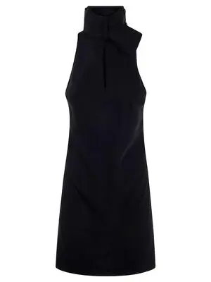 COURREGES Scarf Mockneck Dress - Black