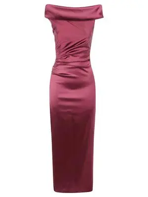Max Mara Opaco Boatneck Maxi Dress - Red