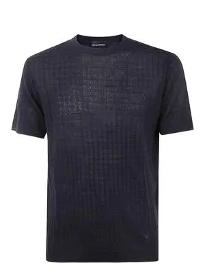 Emporio Armani Short Sleeve Round Neck Sweater - Black