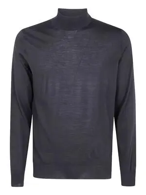FILIPPO DE LAURENTIIS Fine Knit Mock Turtleneck Sweater - Black