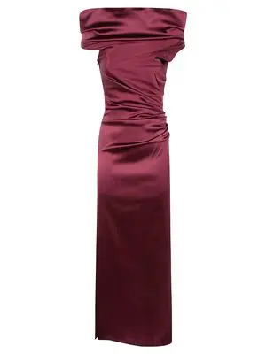 Max Mara Opaco Boat Neck Maxi Dress - Red