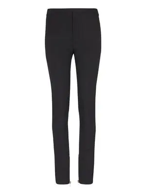 Balmain Zipped Satin Slim Pants - Black