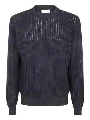 FILIPPO DE LAURENTIIS Crew Neck Virgin Wool Sweater - Black