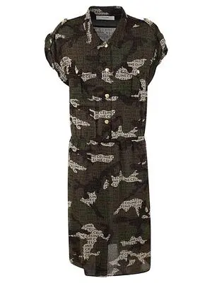 Celine Army Pockets Shirtdress - Multi