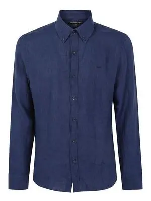 Michael Kors Long Sleeves Linen Shirt - Blue