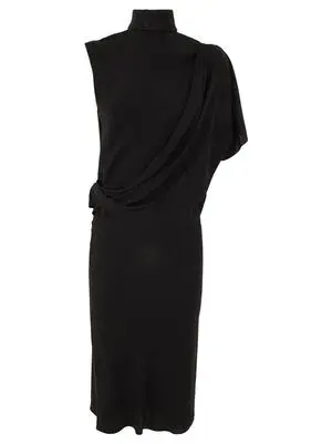 Celine Asymmetric Long Dress - Black