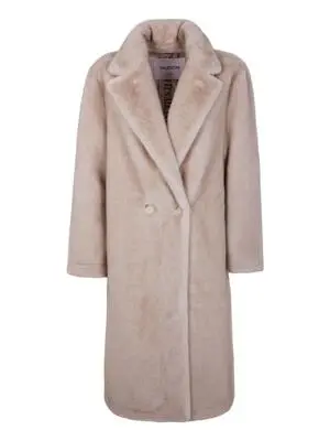 VALENTINI 1972 Eco Mink Midi Faux Fur Coat - Beige