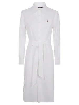 Polo Ralph Lauren Cory Long Sleeve Shirt Dress - White