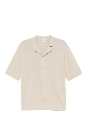 Aspesi Short Sleeves Bowling Shirt - Beige