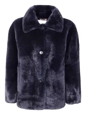 VALENTINI 1972 Short Faux Fur Coat - Blue