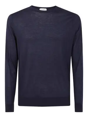 BALLANTYNE R Neck Pullover - Blue