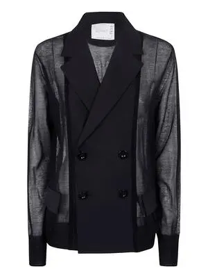 Sacai Suiting X Knit Jacket - Black