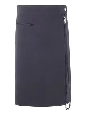 COURREGES Zipped 'heritage' Crepe Skirt - Black