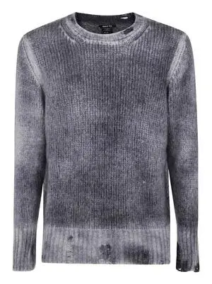 Avant Toi Hand-painted Cashmere-silk Pullover - Gray