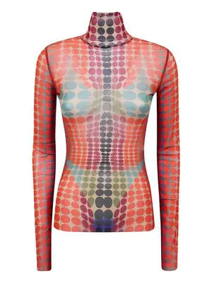 Jean Paul Gaultier High Neck Top - Pink