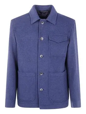Herno Shirt Neck Field Jacket - Blue