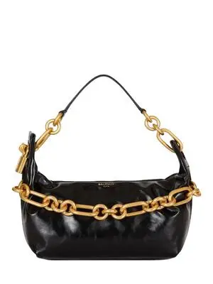 Balmain Sync Medium Calfskin Shoulder Bag - Black
