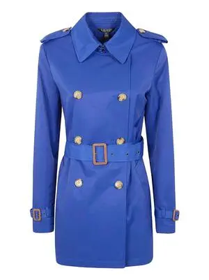 Ralph Lauren Double-breasted Belted Trench Coat - Blue