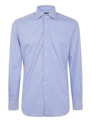 BARBA NAPOLI Bacchetta Popeline Shirt - Blue