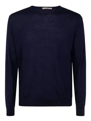 NUUR Long Sleeve Round Neck Sweater - Blue