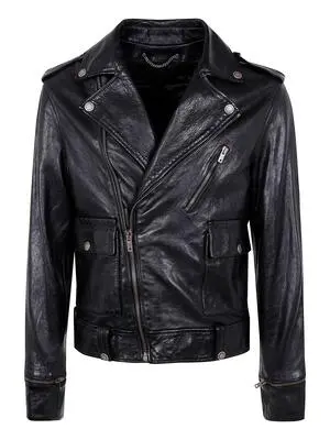 GOLDEN GOOSE Journey Leather Jacket - Black
