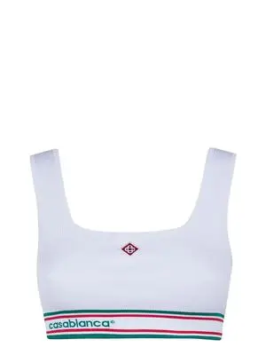 Casablanca Seamless" Sporty Bralette - White