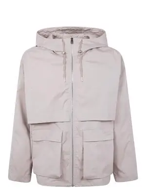 Maison Kitsuné Hooded Zipped Windbreaker - Brown